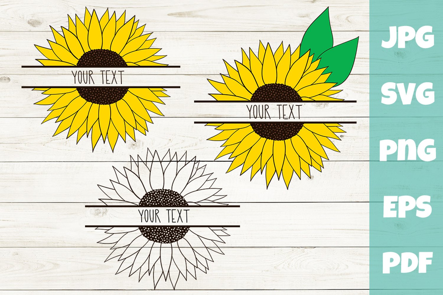 Sunflower SVG, Sunflower Monogram Frame, cut file, flowers (1203907 ...
