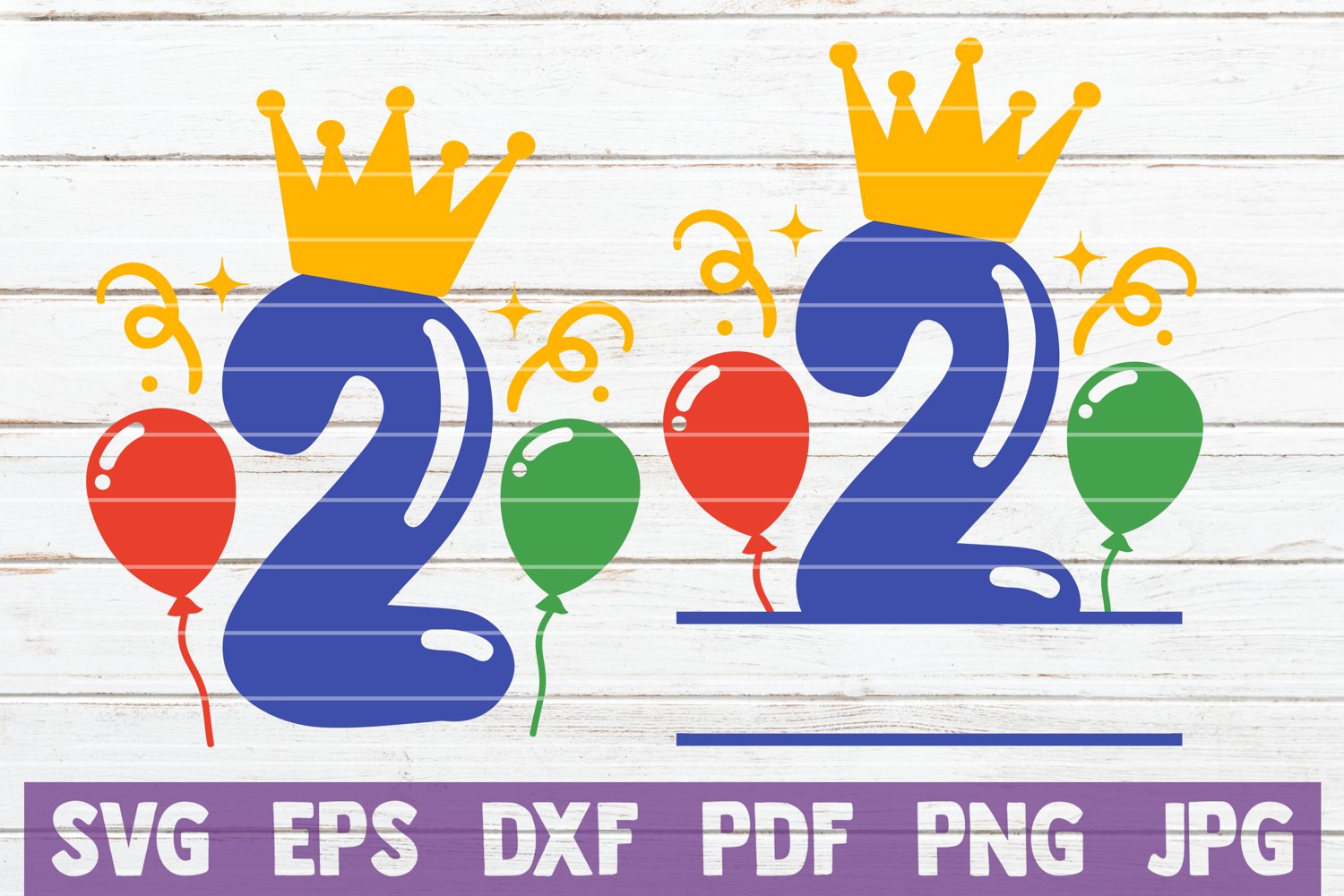 Balloons Birthday Number 2 (796490) | Cut Files | Design Bundles