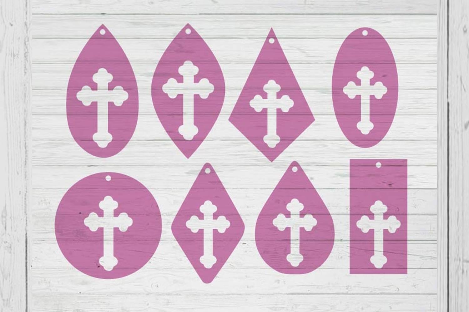 Cross earrings template svg dxf png ai files (1116092) | Cut Files ...
