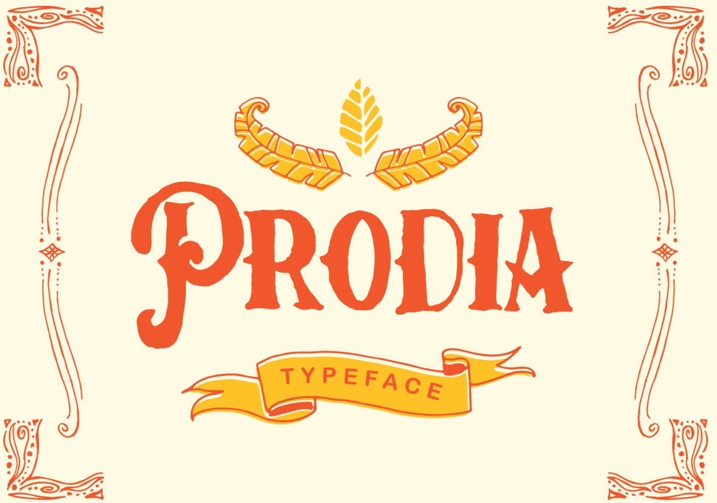 Prodia Typeface + Bonus (17541) | Display | Font Bundles