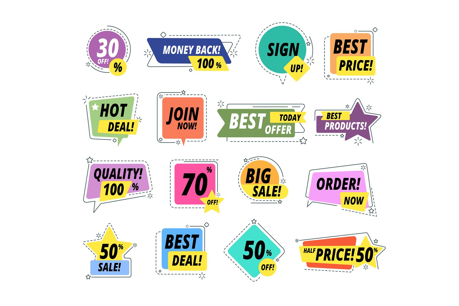 Sale promo badges. Guarantee labels. Promo sticker exclusive (1188413 ...