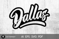 Dallas. Lettering phrase on white background. Design element