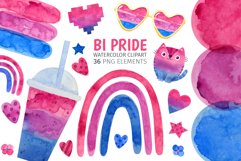 Bi pride watercolor clipart for bisexual pride (1381717)