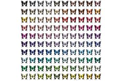 100 Vivid Color Luxury Butterfly Clip Arts, (131788)
