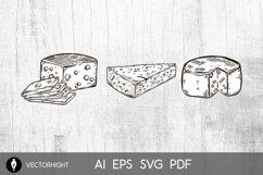 Set of hand drawn milk products design elements. (2001674)