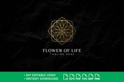 DIY Flower of Life Logo, Spa and Wellness Editable Logo