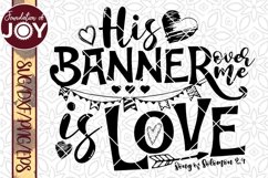 His Banner over me is love svg, Bible verse, Christian svg