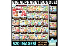 Big Alphabet Letter Clipart Bundle - Lime and Kiwi Designs