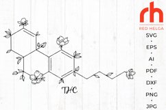 Floral THC svg - Flower THC svg - Molecular structure svg (1422770 ...