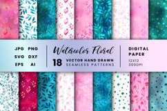 Watercolor Floral Backgrounds, Soft Romantic Digital Papers