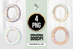 Fantasy Letter O Watercolor Alphabet Clipart Sublimation PNG