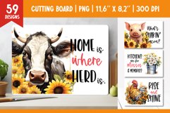 Farmhouse Kitchen Cutting Board Sublimation Design (3041692)
