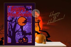 Happy Halloween Card SVG, Colored Card Template (2137593)