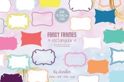 Colored Fancy Rectangular Frames, Hand Drawn Border Monogram