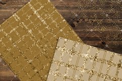 16 Antique Gold Glitter Plaid Tartan Digital Papers