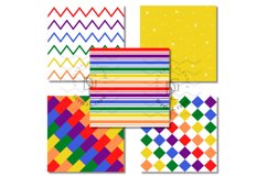 RAINBOW SUMMER Digital paper Watercolor summer clipart