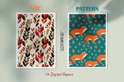 14 Fox and Floral Seamless Digital paper Bundle Download