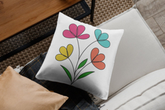 Simple Colorful Floral Embroidery Design