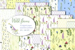 Wildflowers Seamless Pattern, Watercolor Digital Papers.