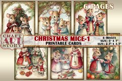 Christmas mice collage Bundle,xmas decoupage set