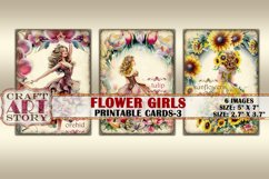 Flower girls card set-3,Flowers girl journal papers cards