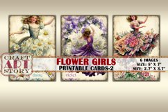 Flower girls card set-2,Flowers girl journal papers cards