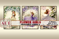 Flower girls card set-4,Flowers girl journal papers cards