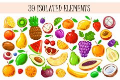 Set of fruits and berries svg png eps ai pdf dxf jpg