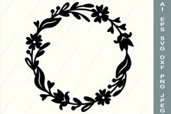 Cake topper frame svg, Floral wreath svg, Flower border svg (1270729 ...