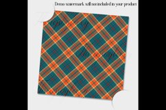 16 Seamless Orange and Green Tartan Digital Papers