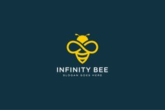 infinity bee logo design vector