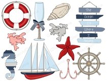 Nautical CLIPART Summer Sea Ocean Sailing Sailor - PNG files (1315321 ...