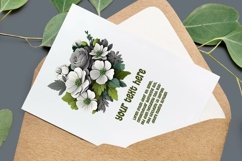 Bunch of flowers, grey and pink flowers, Sticker printable p