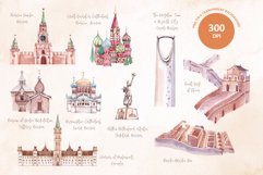 Landmarks of the world. Watercolor clipart (1966062) | Illustrations ...