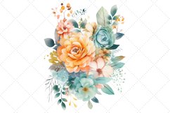 Cute Watercolor Floral Bouquet Clipart