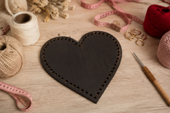 Base for basket purse making heart shape 12 inch 30 cm.