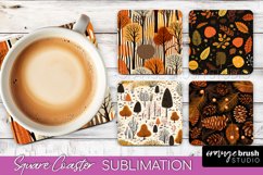 Fall Square Coasters - Autumn Forest Coaster (4440595)