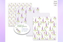 Wildflowers Seamless Pattern, Watercolor Digital Papers.