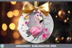 3D Hole in the Wall Flamingo Ornament Sublimation Bauble Des