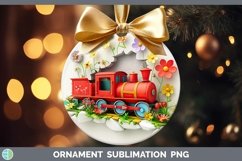 3D Hole in the Wall Train Ornament Sublimation Bauble Design