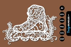 Roller Skates Papercut SVG