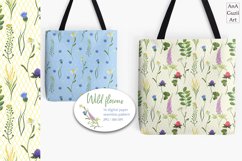 Wildflowers Seamless Pattern, Watercolor Digital Papers.