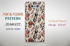 14 Fox and Floral Seamless Digital paper Bundle Download