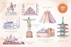 Landmarks of the world. Watercolor clipart (1966062) | Illustrations ...