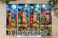 Gothic Halloween Moonlit Manor Bookmark Set