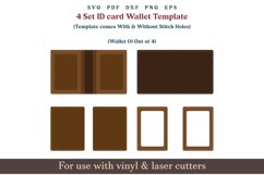 Leather Card and ID card Wallet, 4 Set Laser and PDF pattern