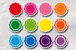 Scallop Rainbow colors tags labels clipart graphics