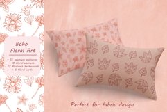 Boho Floral Art - Flowers and Leaves Clipart, Digital Paper