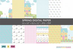 Spring scrapbook paper packs | 12 papers in 12x12 & Letter