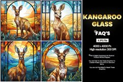 Kangaroo Stained Glass Square Coaster - 04 Variations